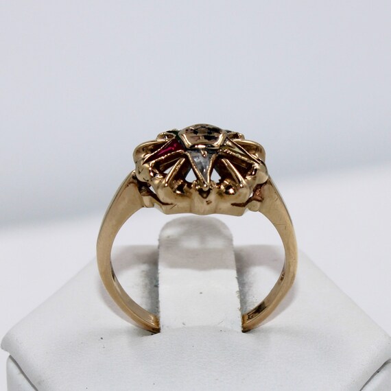Unique Vintage Eastern Star Multi-Colored 10K Yellow … - Gem