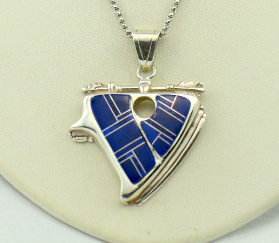 Vintage James Fransisco Abstract Sterling Silver and Lapis Inlay ...