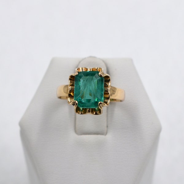 Lab Created Emerald Ring - Etsy