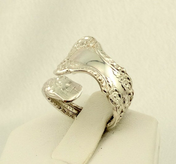 1899 Patented Real Vintage Sterling Silver Spoon Ring… - Gem