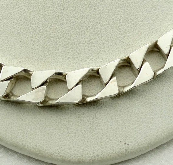 Large Very Heavy 22 Inch Sterling Silver Flat Link Ch… - Gem
