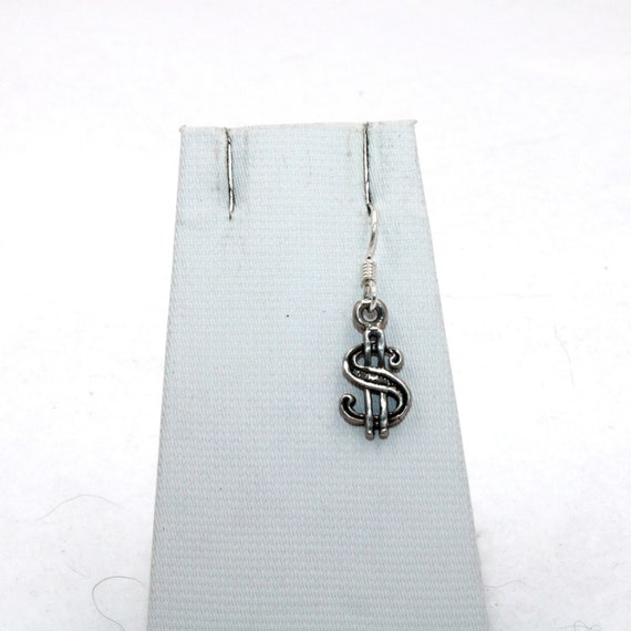 Fun Vintage Sterling Silver Dollar Sign Dangle Earrin… - Gem