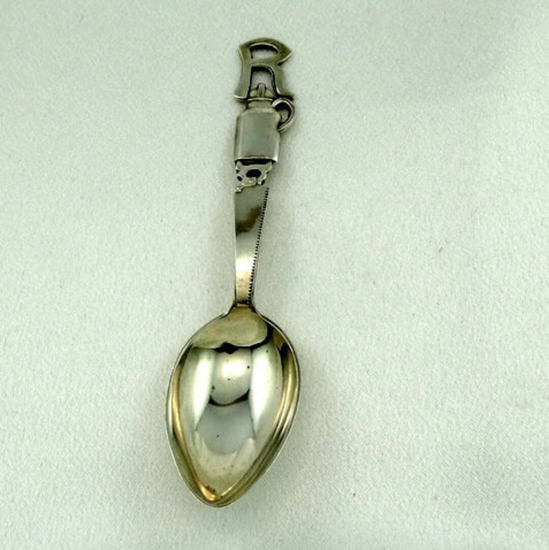 Darling Antique Sterling Silver Baby Spoon Initial "r" With Saw and ...