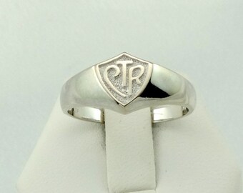 Vintage 14K Solid Yellow Gold CTR Shield Ring Large Size 9 1/4 FREE ...