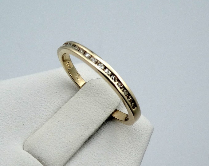 Simple Channel Set Diamond 14K Gold Band FREE SHIPPING - Etsy