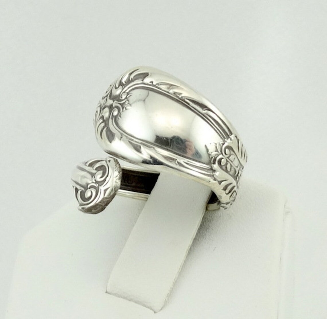 Real Vintage Sterling Silver Floral Spoon Ring Adjustable Size - Etsy