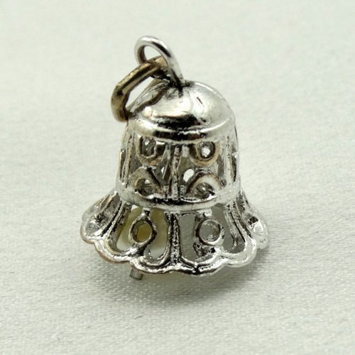 Nice Vintage Sterling Silver Bell Charm With Turquoise and - Etsy