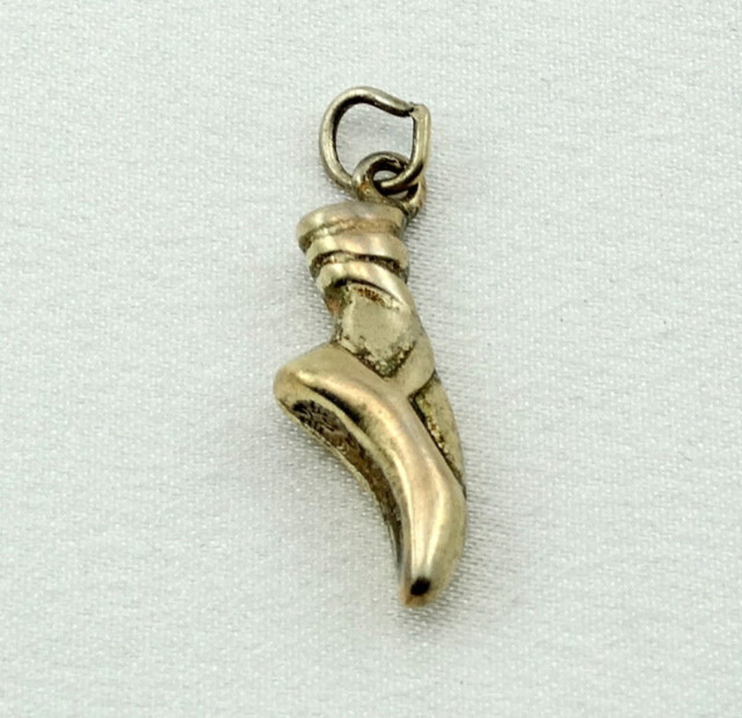 Ballet Shoe Vintage Charm in Solid Sterling Silver FREE SHIPPING! # ...