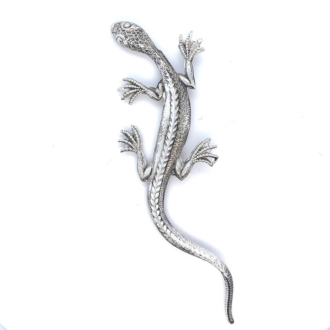 Leapin' Lizards! Large Lightweight Sterling Silver Lizard Brooch FREE ...