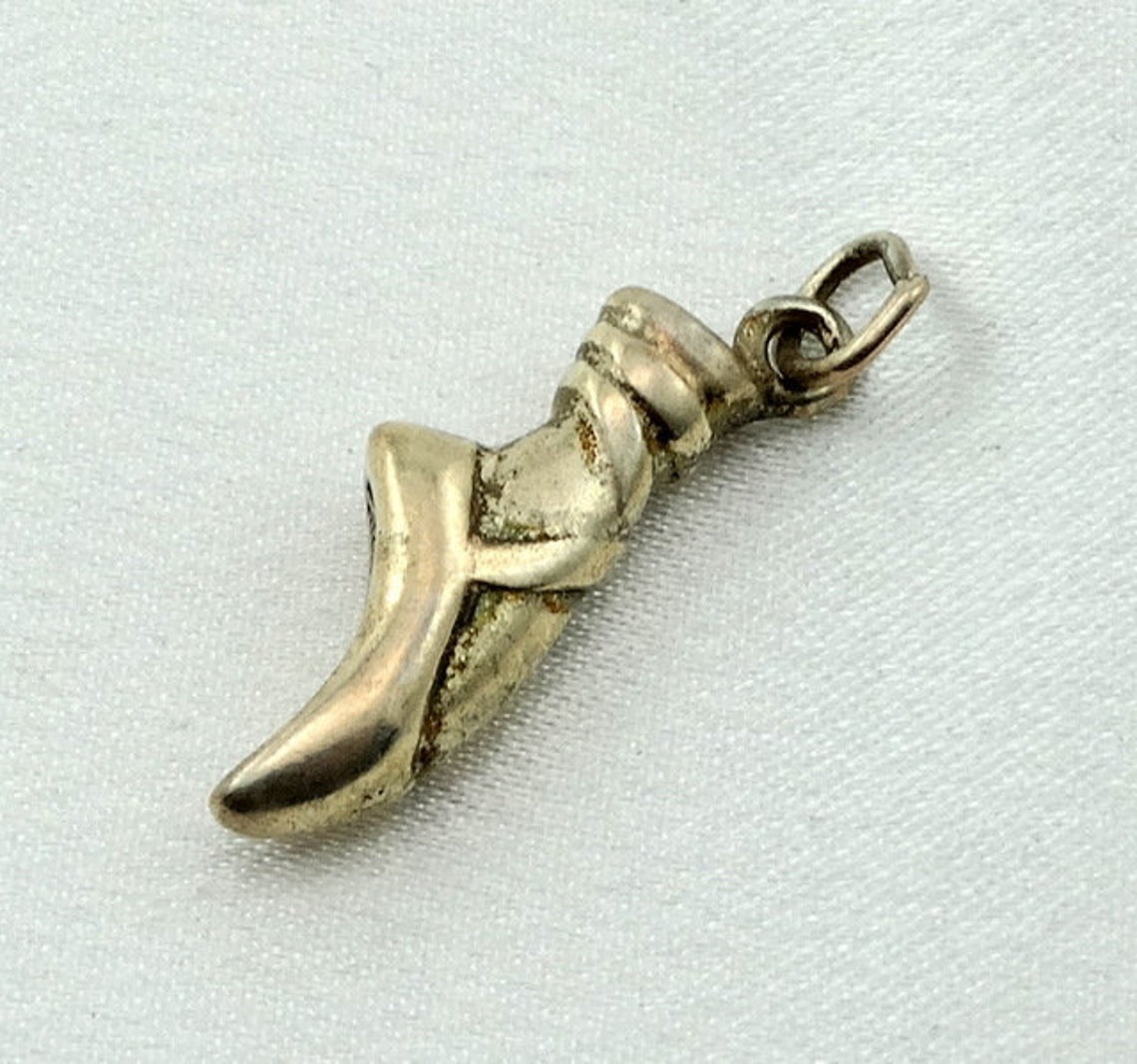 Ballet Shoe Vintage Charm in Solid Sterling Silver FREE SHIPPING! # ...
