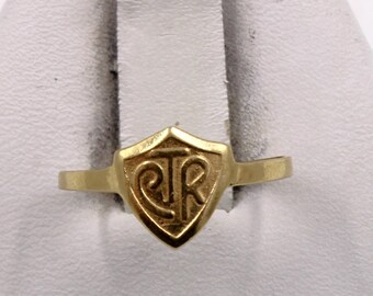 Gold Shield Ring - Etsy