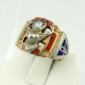 Vintage Craft B.P.O.E. Elks Lodge 10K Gold and Enamel Signet Ring Size ...