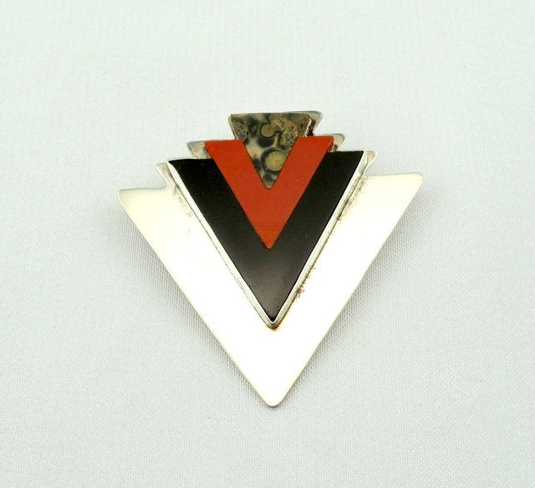 Beautiful Large Native American Arrowhead Inlay Brooch FREE SHIPPING! # ...