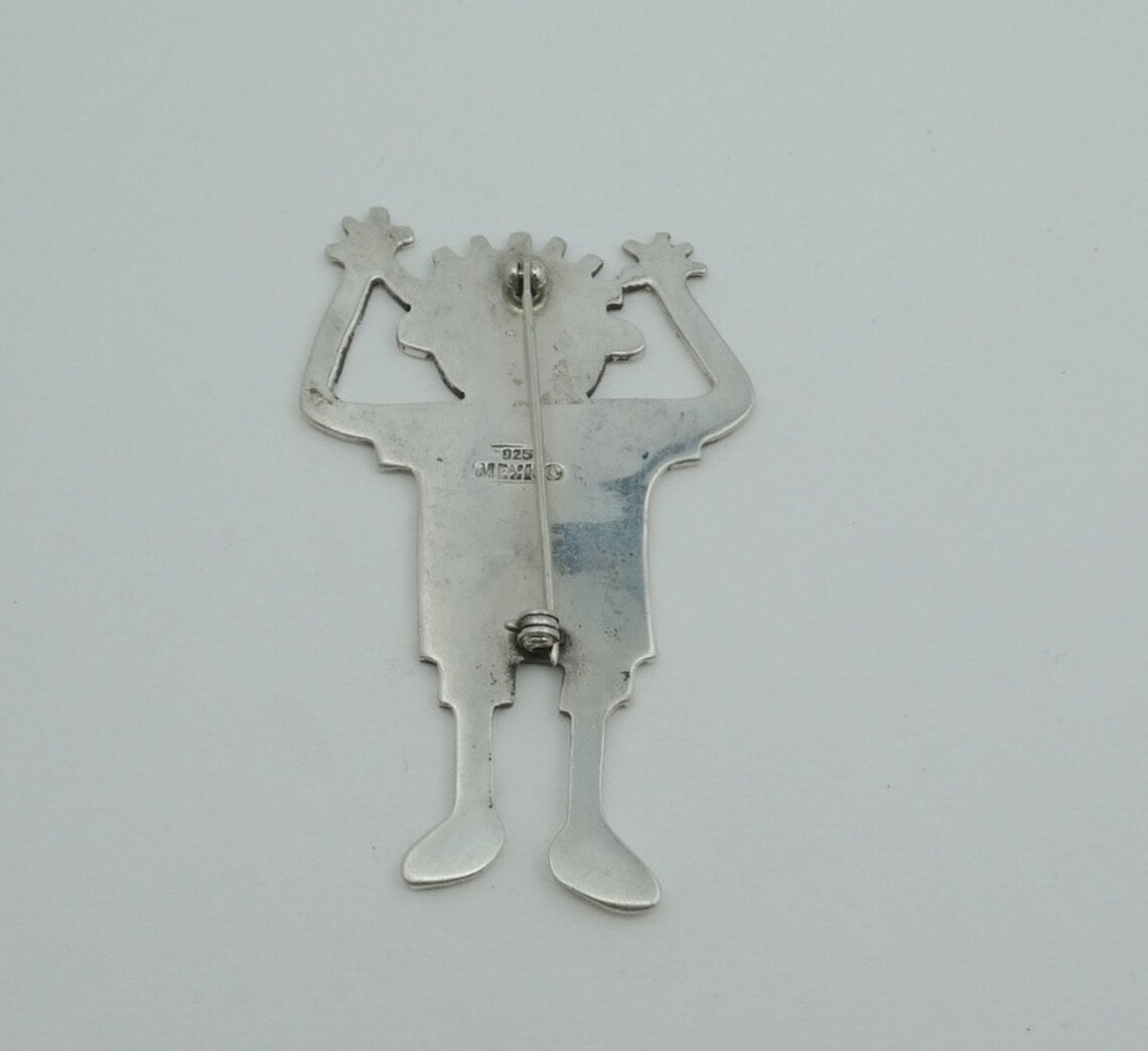 Fun happy Kid Pin in Sterling Silver FREE | Etsy