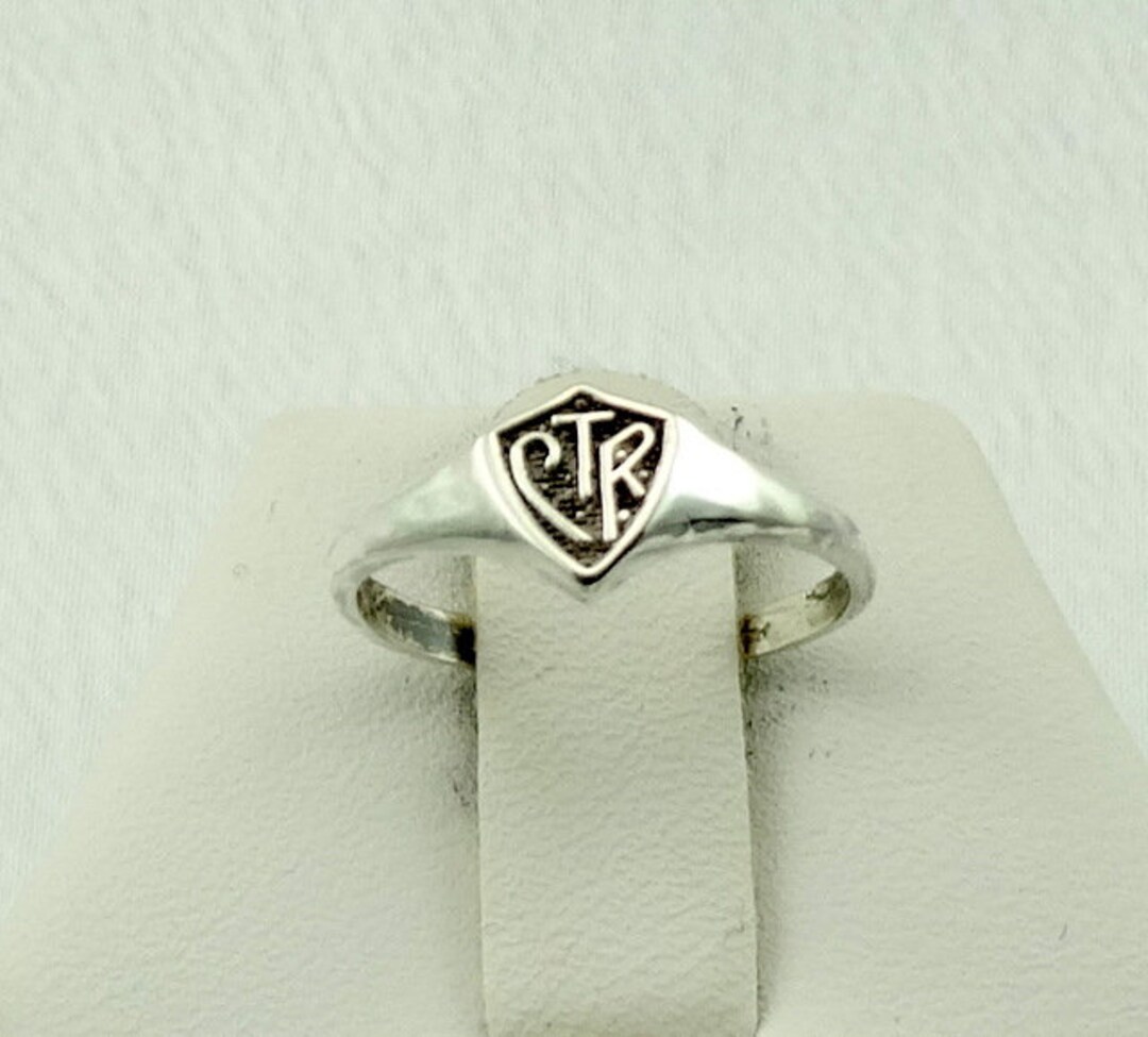 Vintage Pre-owned Sterling Silver CTR Shield Ring FREE SHIPPING! Size 4 ...