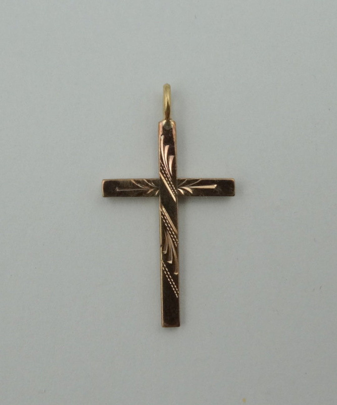 Vintage Beautifully Hand Engraved 10K Gold Cross With Fine Patina FREE ...