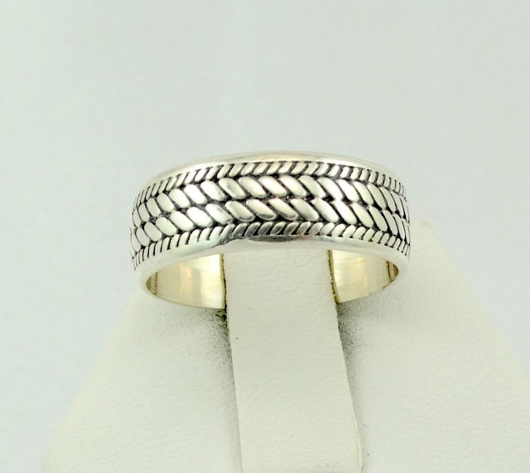 Vintage Southwestern Rope Design Solid Sterling Silver Band Size 8 1/4 ...
