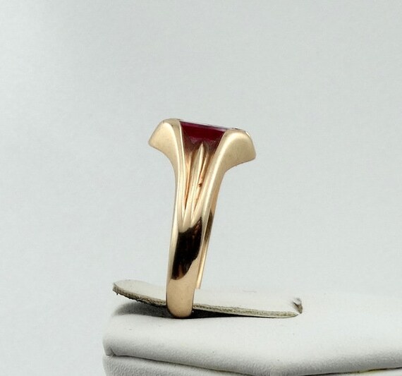 Vintage Masonic Ruby Emblem 10K Gold Ring Size 9 1/4 … - Gem