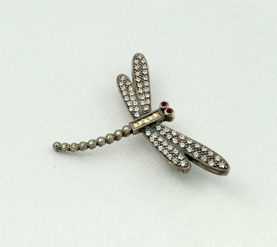 Darling Retro Art Deco Dragonfly In Sterling Silver B… - Gem