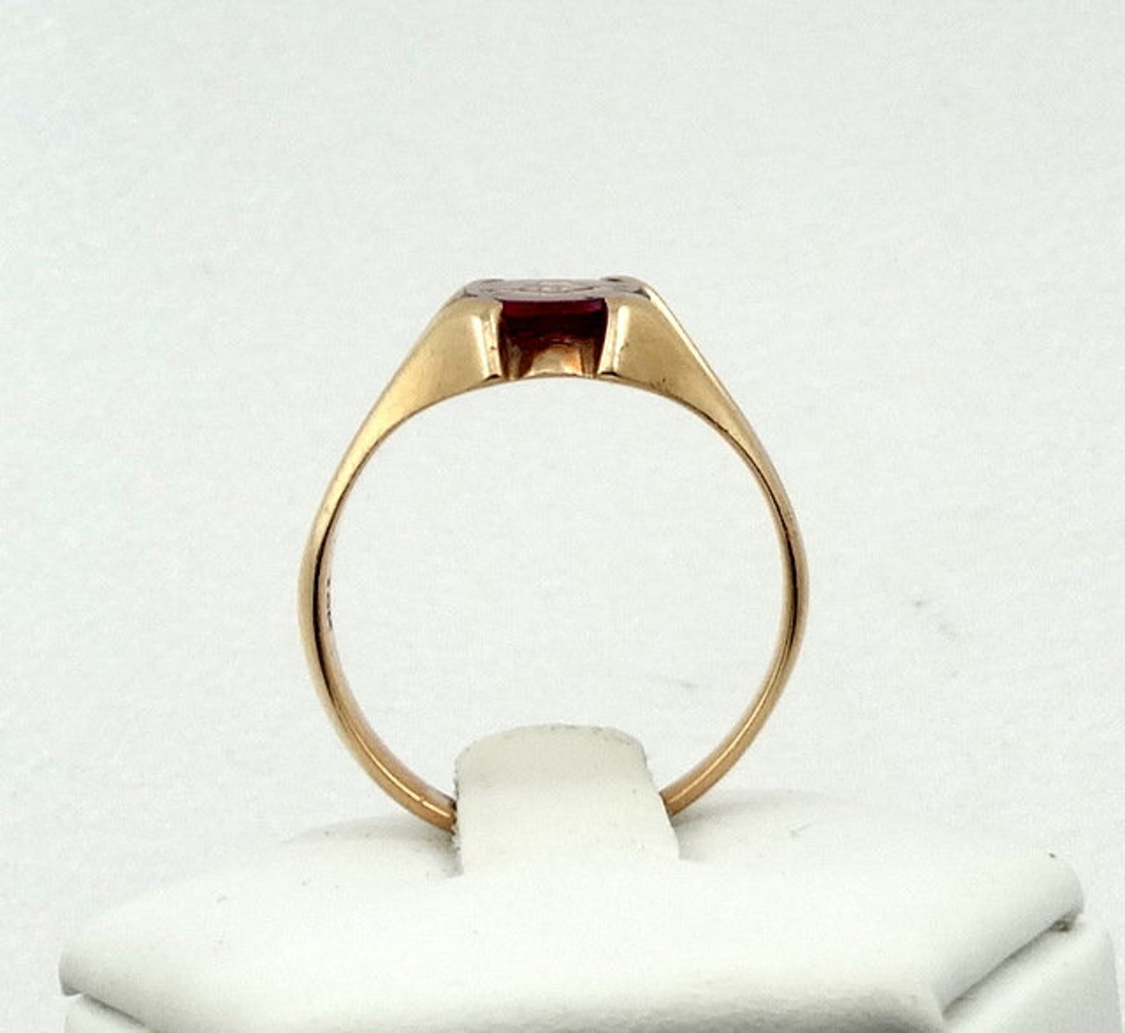 Vintage Masonic Ruby Emblem 10K Gold Ring FREE Shipping | Etsy