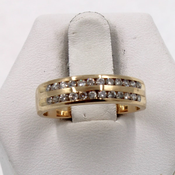 Double Row Diamond Ring - Etsy