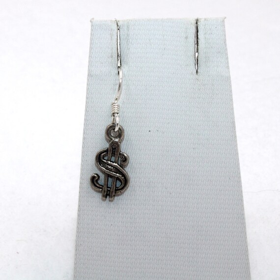 Fun Vintage Sterling Silver Dollar Sign Dangle Earrin… - Gem