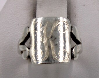 Sterling Silver Signet Ring With Personalised Crest - Etsy