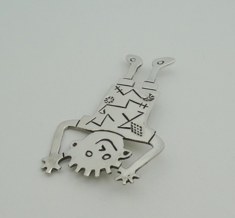 Fun happy Kid Pin in Sterling Silver FREE | Etsy