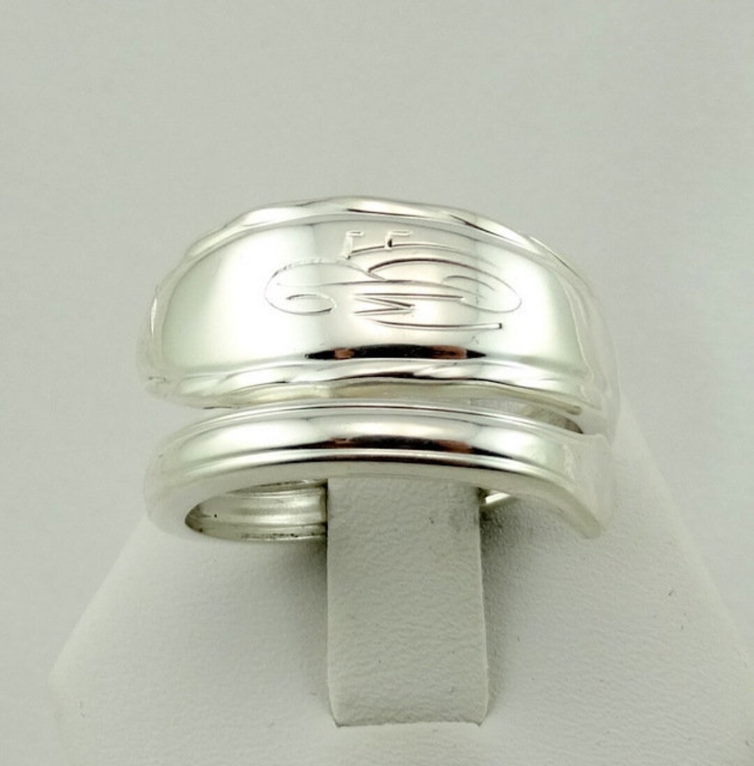 Real Gorham Vintage Decorative Sterling Silver Spoon Ring With Initial ...