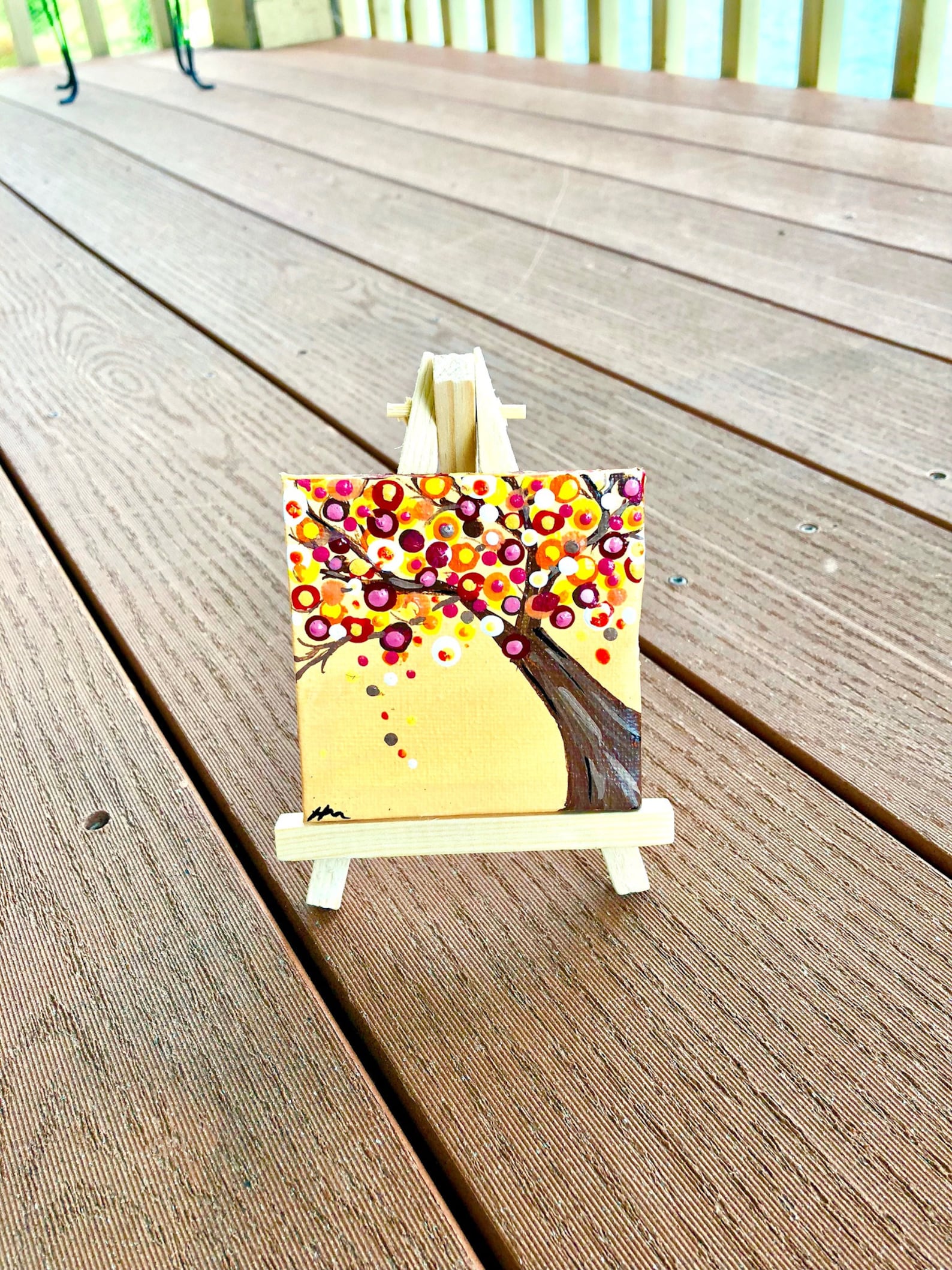 Mini Canvas Painting, Fall Leaves, Fall Landscape, Autumn Painting, 3 ...