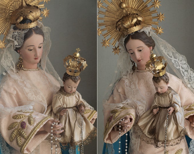 Blue Robe Madonna Holding Baby Jesus 39.3 / 100 Cm Our Lady of ...