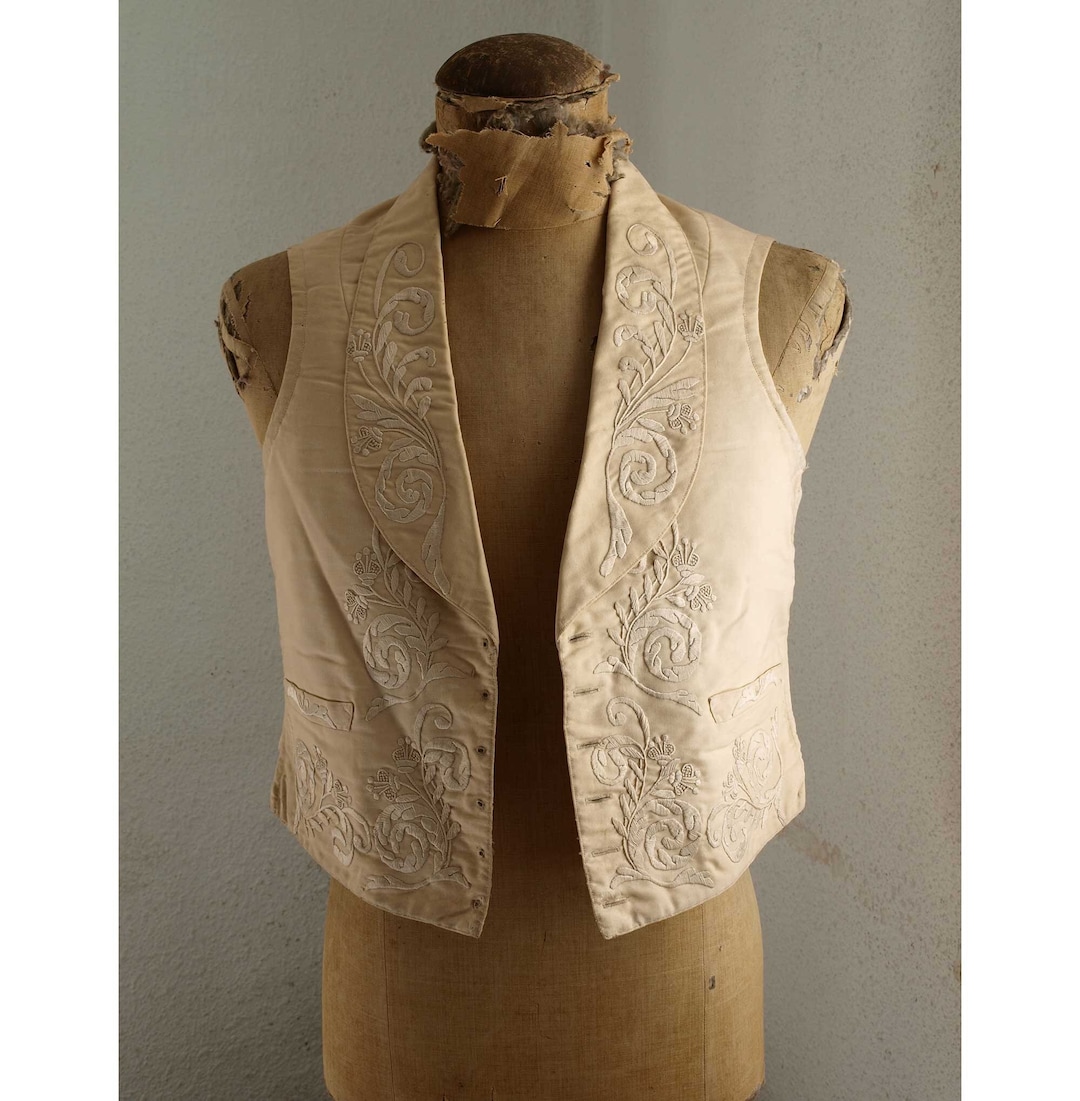 Authentic Original Regency Wedding Embroidered With Flowers Waistcoat ...