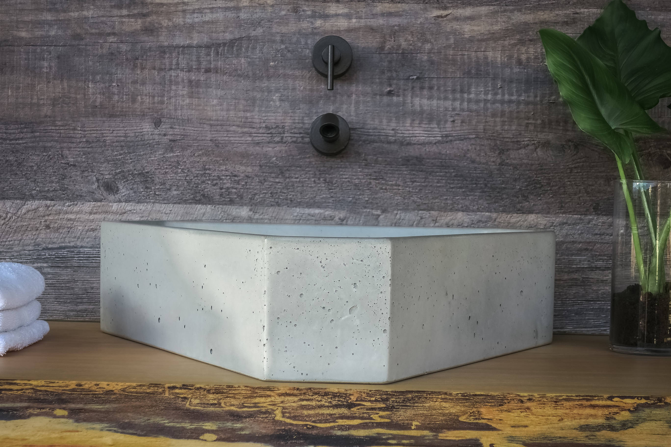 Concrete Sink Triangular Vessel Triangle | Etsy