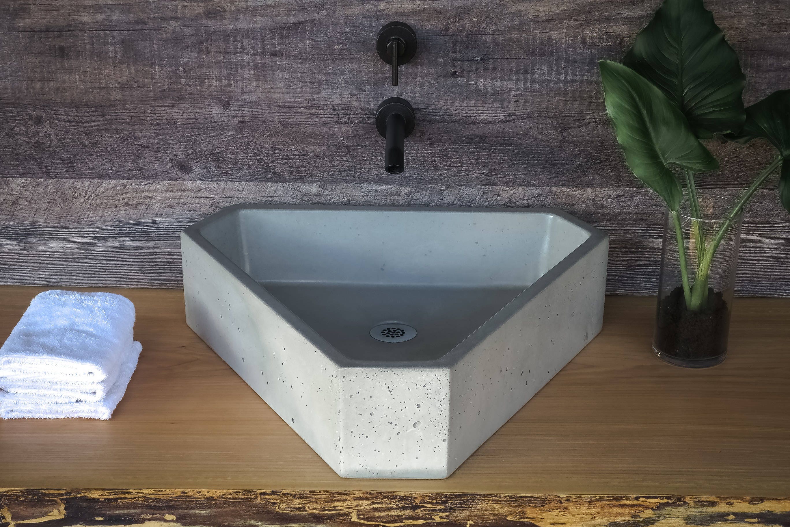 Concrete Sink Triangular Vessel Triangle | Etsy