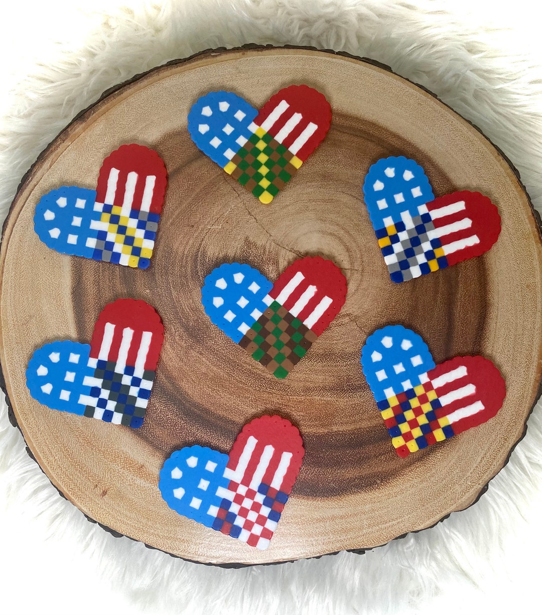 Military Heart Perler Bead Charms - Etsy