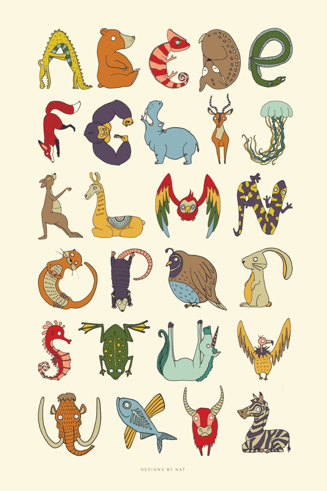 Animal Alphabet - DIGITAL PRINT - Etsy