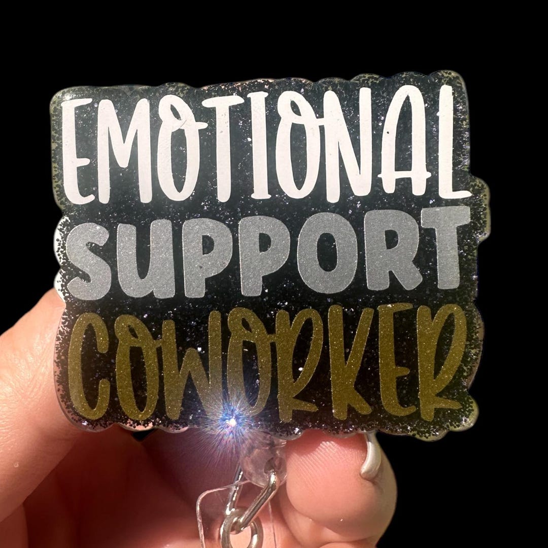 Emotional Support Coworker Badge Reel, Funny Badge Reel, Coworker Gift ...