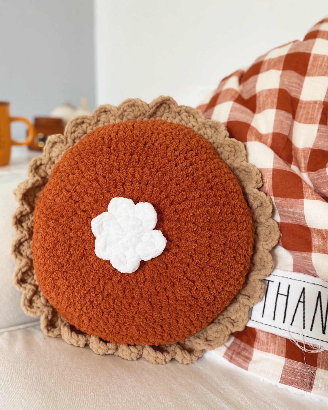 Cutie Pie Pillow Crochet Pattern Pumpkin Pie Pillow Fall - Etsy