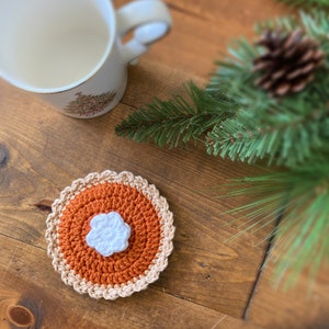 Decorative Cutie Pie Coaster Crochet Pattern | Pumpkin Pie Coaster ...