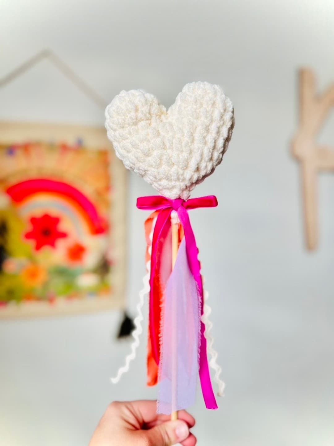 The Lolly-heart Wand Crochet Pattern | Heart Wand | Valentine’s Wand ...