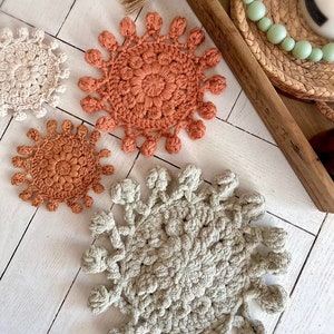 The Nirvana Coaster Crochet Pattern | Boho Coaster | Plant Coaster ...