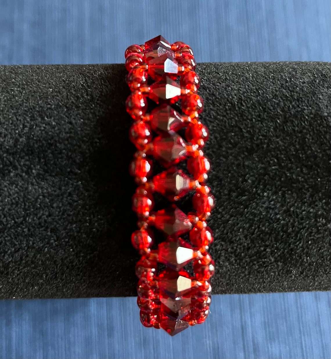 Go Big Red Nebraska Huskers Handwoven Beaded Bracelet Silver Box Clasp ...