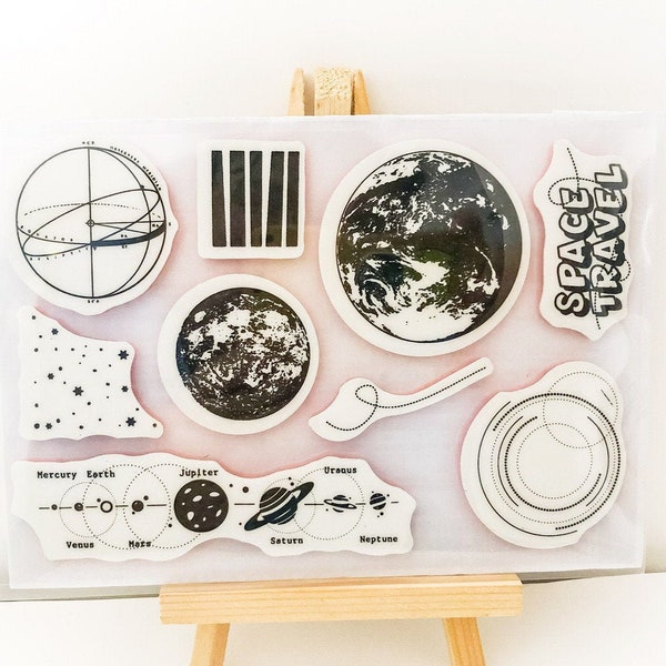 Planet Rubber Stamp - Etsy