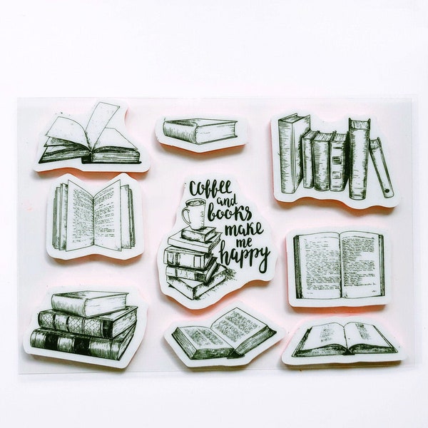 Books Stamp - Etsy