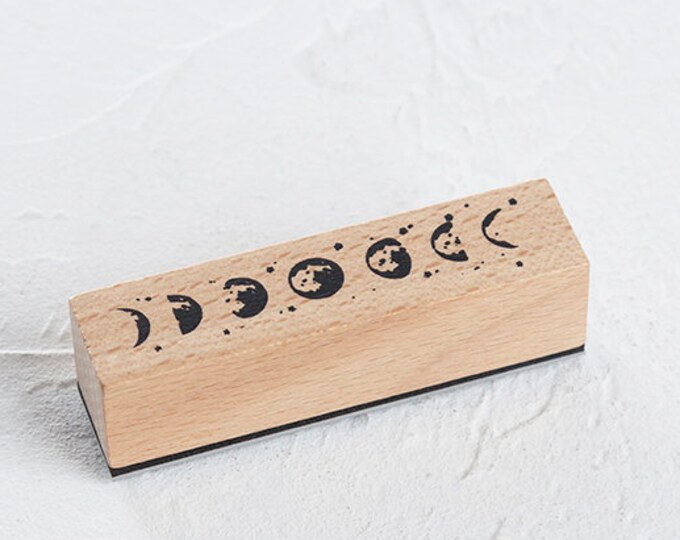 Moon Phases Rubber Stamp Full Moon Wooden Stamp Moon Eclipse - Etsy
