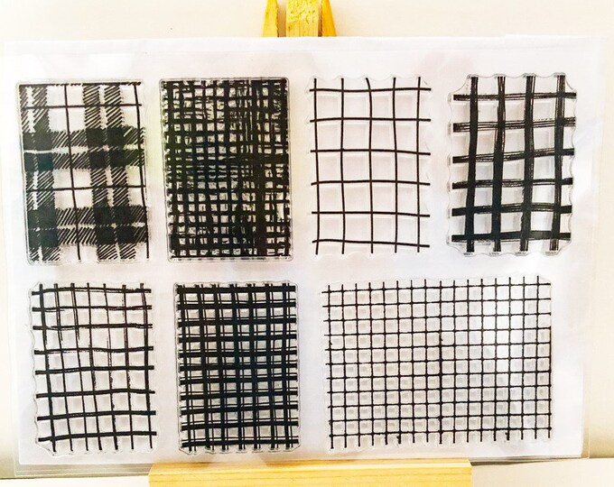 Grid Table Stamp, Grid Table Transparent Stamp, Squares Rubber Stamp ...