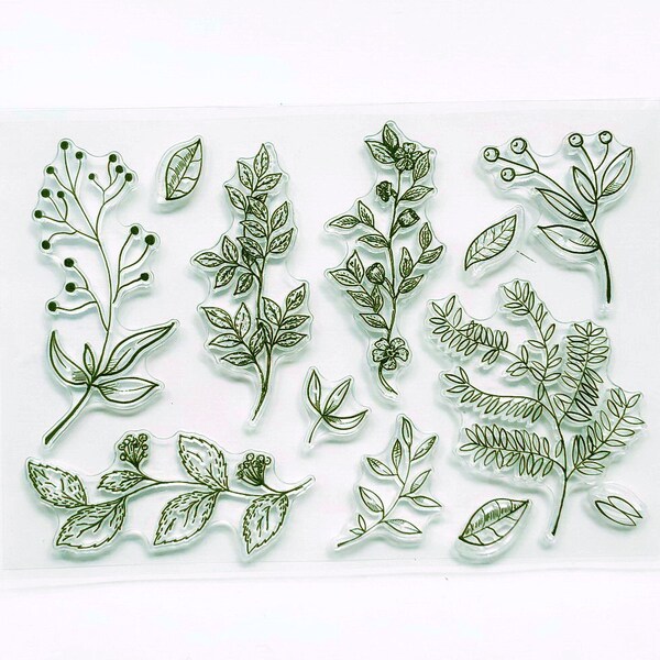 Leaf Rubber Stamp - Etsy