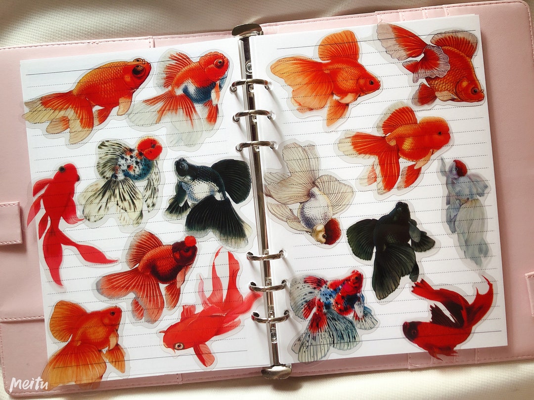 30 Pcs Large Goldfish Stickers , Fish Clear Sticker, Marine Life ...