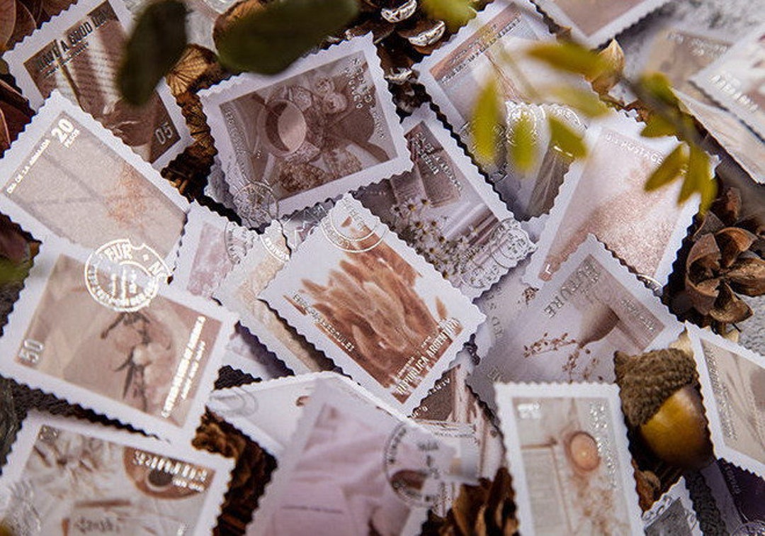 50 Pcs Gary Aesthetic Stamp Sticker Silver Foiled Sticker - Etsy