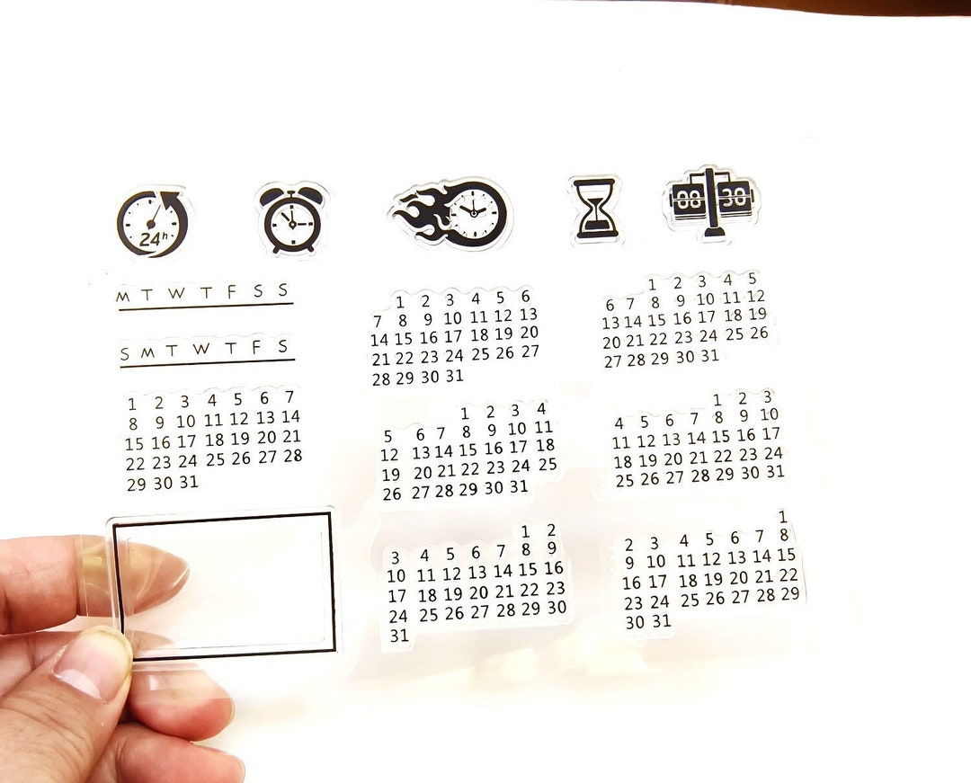 Calendar Clear Stamp , Calendar Clear Stamp, Journal Stamps , Months of ...